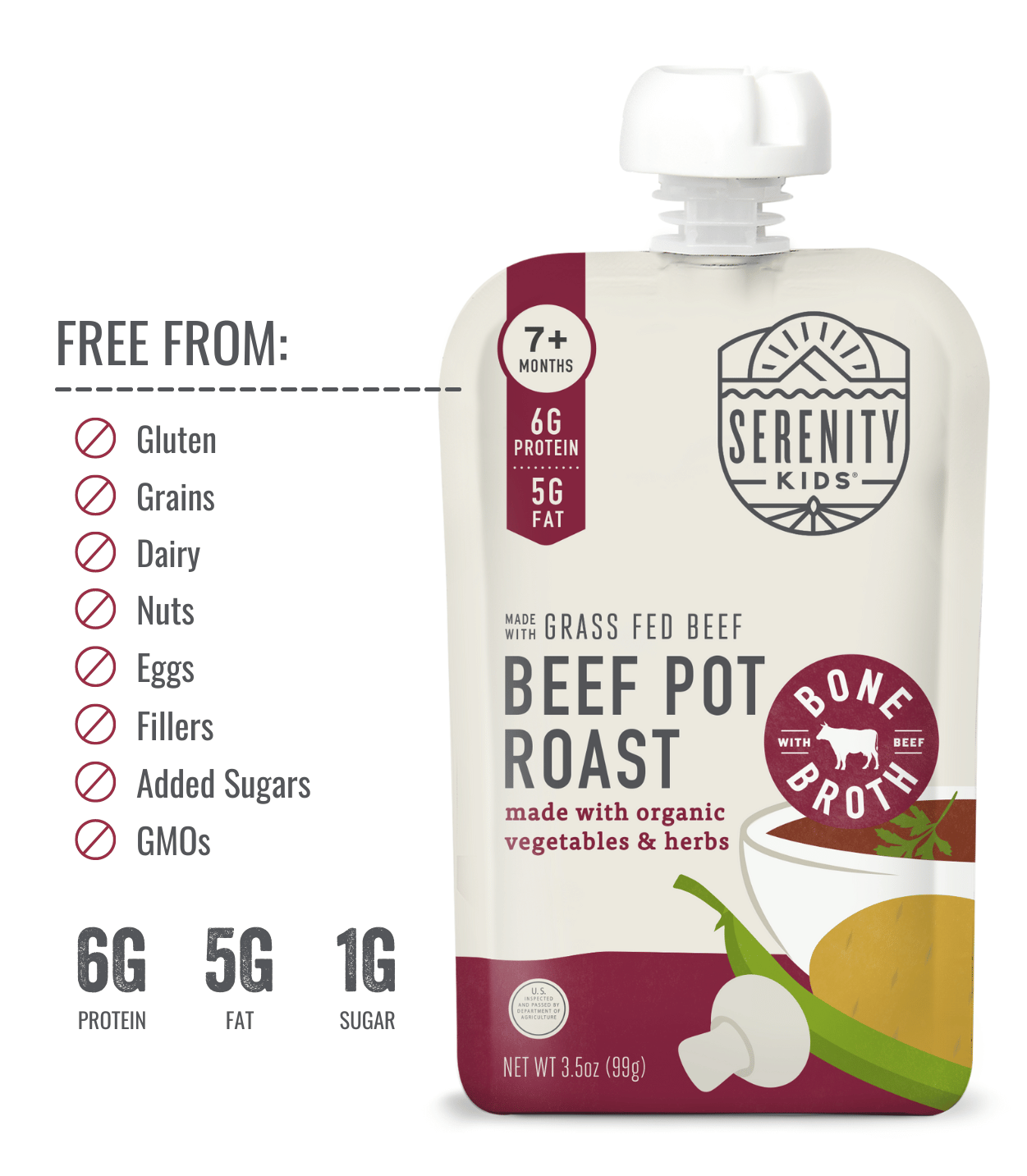 Beef Baby Food Pouch // Beef Pot Roast // Serenity Kids®